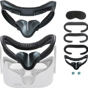 6-in-1 Set VR Face Pad for Oculus Quest 2, Fitness Facial Interface Bracket, 3pcs Foam Cushion, Anti-fogging Sweatproof Face Cover for Oculus Quest 2 Accessories Replacement, Air-Circulation Design