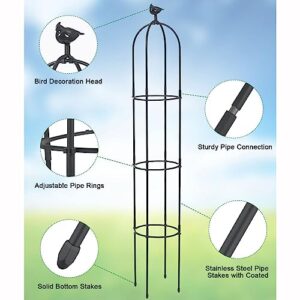 Garden Trellis for Climbing Plants Outdoor, Tall Rustproof Plant Trellis, for Potted Plants/Vine/Rose/Clematis,Garden Obelisk Trellis (Size : 120CM)