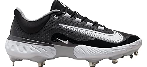 Nike Alpha Huarache Elite 4 Low DJ6521-011 Black-White Men's Metal Baseball Cleats 10.5 US