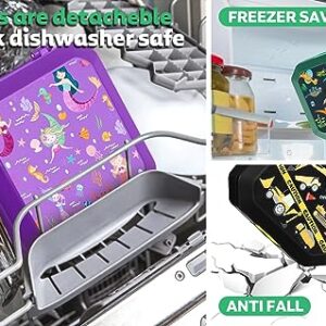 AmazingLife Dinosaur Bento Lunch Box for Kids, Container with Removable Compartment, Ideal Portions Size for Ages 3 to 7, Kids Lunch Container Back to School, Leak Proof, Dishwasher Safe