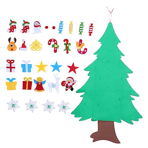 FONDOTIN 1 Set Felt Christmas Tree Christmas Decor Wall Hanging Decor Felt Xmas Tree Set Felt Christmas Ornaments Toddler Christmas Tree Xmas Wall Decoration Felt Decor Tree