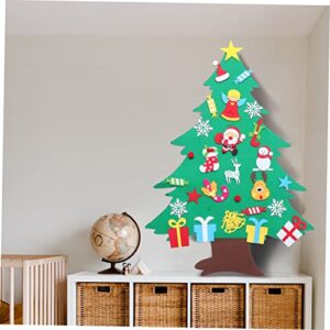 FONDOTIN 1 Set Felt Christmas Tree Christmas Decor Wall Hanging Decor Felt Xmas Tree Set Felt Christmas Ornaments Toddler Christmas Tree Xmas Wall Decoration Felt Decor Tree