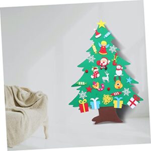 FONDOTIN 1 Set Felt Christmas Tree Christmas Decor Wall Hanging Decor Felt Xmas Tree Set Felt Christmas Ornaments Toddler Christmas Tree Xmas Wall Decoration Felt Decor Tree