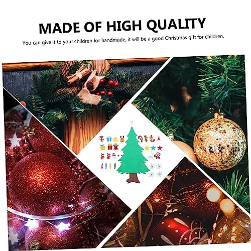 FONDOTIN 1 Set Felt Christmas Tree Christmas Decor Wall Hanging Decor Felt Xmas Tree Set Felt Christmas Ornaments Toddler Christmas Tree Xmas Wall Decoration Felt Decor Tree