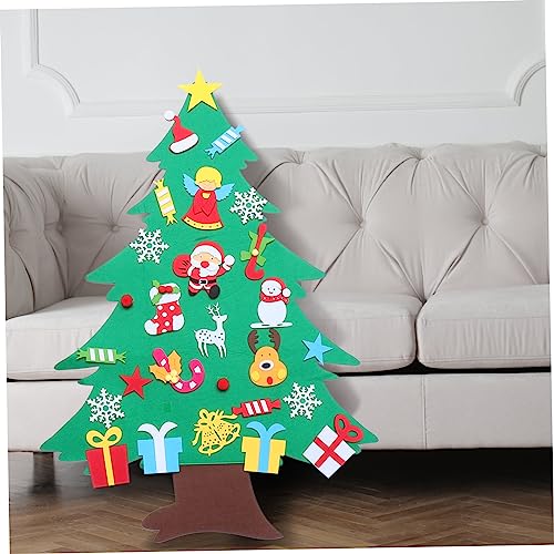 FONDOTIN 1 Set Felt Christmas Tree Christmas Decor Wall Hanging Decor Felt Xmas Tree Set Felt Christmas Ornaments Toddler Christmas Tree Xmas Wall Decoration Felt Decor Tree