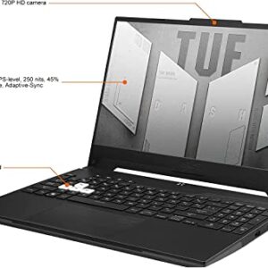 ASUS TUF Dash F15 Gaming Laptop (15.6 inches 144Hz, Intel 12th Gen i7-12650H, 16GB DDR5 RAM, 512GB PCle SSD, Geforce RTX 3070 8GB), Thunderbolt 4, Backlit KB, WiFi 6, IST Cable, Win 11 Home - Black