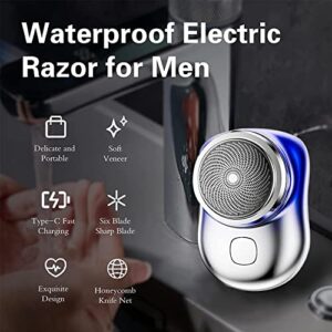 Mini-Shave Portable Electric Shaver Electric Razor for Men Powerful Storm Shaver for Men Storm Shaver Pocket Size Shaver Wet and Dry Shaver USB Rechargeable Travel 2023 Upgrade (Black)