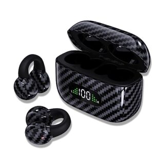 open ear earbuds wireless bluetooth 5.3 ear clips ear buds ear clip air bone conduction headphones painless waterproof sport earring earphones carbon fiber ear clip bluetooth headset noise cancelling