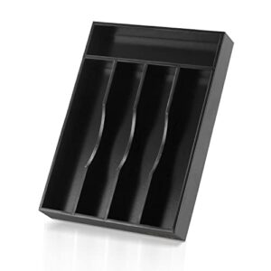 greenual black silverware organizer 10 in utensil organizer silverware tray for drawer cutlery flatware organizer for kitchen bamboo wood