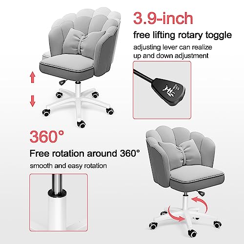 Office Chair Cute Petal Desk Chair, Modern Fabric Home Butterfly Chairs Height Adjustable Chair Makeup Chairs Computer Chairs