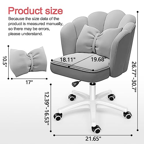 Office Chair Cute Petal Desk Chair, Modern Fabric Home Butterfly Chairs Height Adjustable Chair Makeup Chairs Computer Chairs