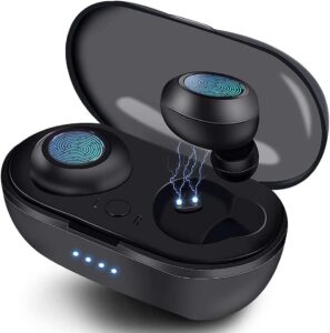 waterproof bluetooth 5.3 true wireless earbuds, touch control,30h cyclic playtime tws headphones with charging case and mic, in-ear stereo