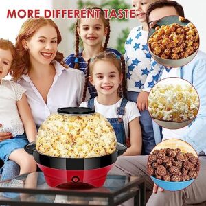 TLGREEN 6 Quart Popcorn Machine, Stir Crazy Popcorn Popper Machine, Electric Hot Oil Popcorn Maker Machine, with Nonstick Plate & Stirring Rod, Large Lid for Serving Bowl and Two Measuring Cups