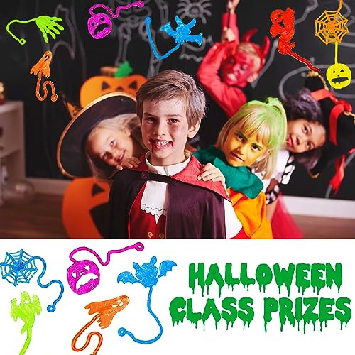 50Pcs Halloween Sticky Hands, Party Favors Toys for Kids, Sticky Stretchy Toys for Halloween Trick or Treat, Exchange Gifts, Goodie Bags, Classroom Prizes (Random)