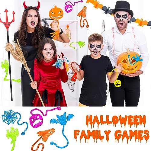 50Pcs Halloween Sticky Hands, Party Favors Toys for Kids, Sticky Stretchy Toys for Halloween Trick or Treat, Exchange Gifts, Goodie Bags, Classroom Prizes (Random)