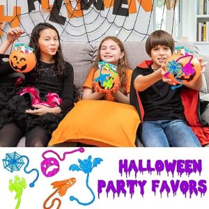 50Pcs Halloween Sticky Hands, Party Favors Toys for Kids, Sticky Stretchy Toys for Halloween Trick or Treat, Exchange Gifts, Goodie Bags, Classroom Prizes (Random)