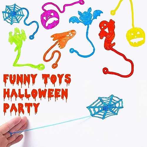 50Pcs Halloween Sticky Hands, Party Favors Toys for Kids, Sticky Stretchy Toys for Halloween Trick or Treat, Exchange Gifts, Goodie Bags, Classroom Prizes (Random)