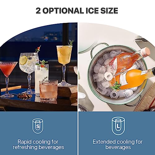 mollie Ice Maker Countertop 9 Ice Cubes Ready in 10 Mins - 26LBS/24Hrs, Self-Cleaning Ice Makers, One-Click Operation Portable Ice Cube Machine w/Ice Scoop for Home Kitchen Office Party RV, White