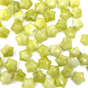 natural crystal stone star shape loose beads gemstone handmade diy jewelry making accessories,xiuyan jade 21pcs