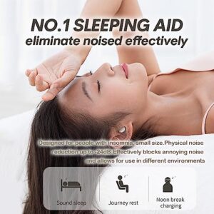 Soft Sleep Earphones Discreet Small Earbuds for Sleeping, Wireless Invisible Sleep Earbuds for Side Sleepers, Sleep Ear Buds Noise Cancelling Side Sleeper, Sleep Headphones with LED Power Display