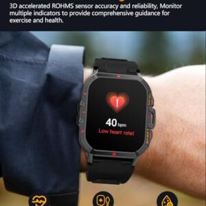 EarlySincere Smart Watch, 1.96''HD Full Touch Screen Bluetooth Call Outdoor Sports Watches with Waterproof Dust-Proof, Activity Fitness Tracker Blood Oxygen Sleep Monitor Pedometer for iOS Android