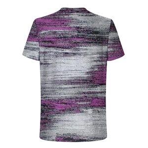 Sudadera para Hombre 2023 Fashion Camiseta Talla Grande Hombre Camiseta Estampado de teñido anudado Blusa Camisetas de Manga Corta Cuello Redondo QA1-Purple XX-Large