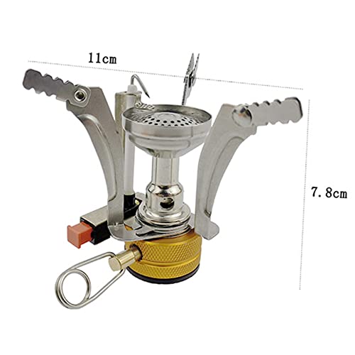 MISNODE Portable Picnic Camping Gas Cooking Stove Ultralight Burner Miniature with Storage Box for Picnic BBQ Camp Hiking with Grill Grid(A2)