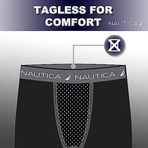 Nautica 3-Pack Mens Base Layer Short, Breathable Performance Compression Shorts Men, Biker Shorts Thigh Chafing Prevention (Small, Black/Black/Grey)