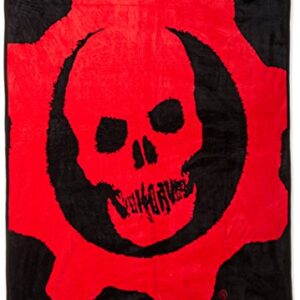 Seven Times Six Gears of War Men's Video Game Series Skull Logo Soft Plush 48" x 60" Flannel Fleece Throw Blanket