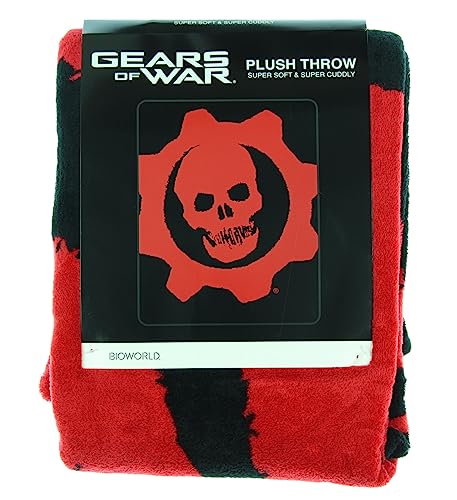 Seven Times Six Gears of War Men's Video Game Series Skull Logo Soft Plush 48" x 60" Flannel Fleece Throw Blanket