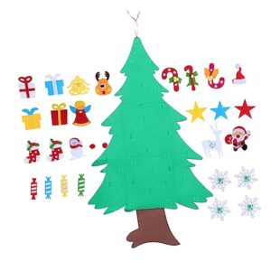 offsch 1 set felt christmas tree play set christmas decor table top decor felt tree ornaments felt christmas tree for toddlers 3d felt christmas tree xmas ornament felt christmas tree set