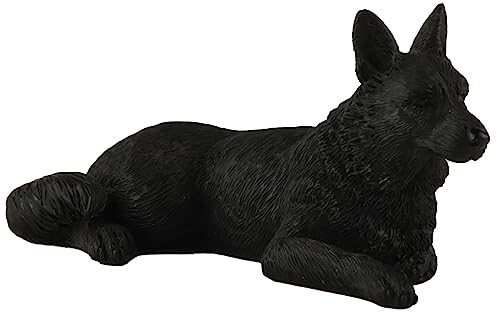 JFSM INC. 4" Mini Black German Shepherd Figurine - Black German Shepherd Gifts, Gifts for German Shepherd Lovers, Black German Shepherd Decor