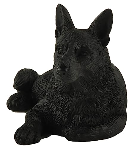 JFSM INC. 4" Mini Black German Shepherd Figurine - Black German Shepherd Gifts, Gifts for German Shepherd Lovers, Black German Shepherd Decor