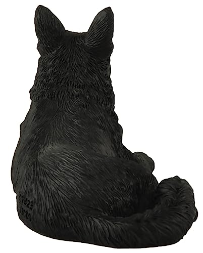 JFSM INC. 4" Mini Black German Shepherd Figurine - Black German Shepherd Gifts, Gifts for German Shepherd Lovers, Black German Shepherd Decor