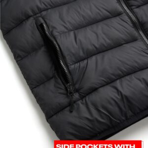 Reebok Men's Jacket - Packable Quilted Puffer Coat - Weather Resistant Lightweight Outerwear Windbreaker Coat for Men (M-XXL), Size Medium, Black