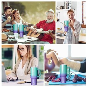 MaxBase 40 oz Tumbler Handle Straw Lid, Insulated Reusable Stainless Steel Travel Mug Keeps Drinks Cold up to 34 Hours, 100 Percent Leakproof Bottle Water, Iced Tea Coffee, Smoothie More BluePurple