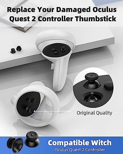 OLCLSS Thumbsticks Replacement Kit for Oculus Quest 2 Controller/Meta Quest 2 Controller, Replacement Accessories for Meta Quest 2 Controller, Include 2 Thumbsticks for Oculus Quest 2 Controller