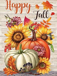 apcufir fall diamond painting kits for adults beginners round full drill 5d diy pumpkin diamond art kits sunflowers picture art for home wall decor 12x16inch