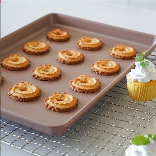 Dhjrefhhd 1Pcs Square Baking Pan Non-stick Coating Cake Baking Pan For Bread Chicken Wings Meats Cookies Cake Molds Baking Tray Golden