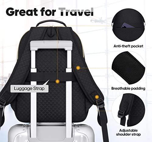 Laptop Backpack for Women, 15.6 Inch Travel Backpack for Women as Person Item Flight Approved, Waterproof Nurse Backpack, Computer Backpack Travel Bags Casual Daypacks for College, Business,Work