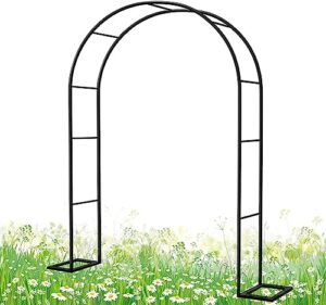 sevso large metal garden arch for climbing plant wide 1.4m 1.2m 1.8m 2.4m 3m 3.5m sturdy durable rose archway weather-resistant iron tubular pergola trellis,green,w1.2m*h2.2m