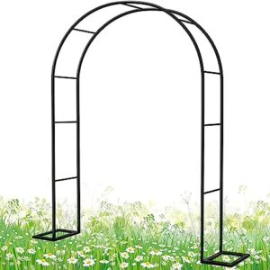 SEVSO Large Metal Garden Arch for Climbing Plant Wide 1.4M 1.2M 1.8M 2.4M 3M 3.5M Sturdy Durable Rose Archway Weather-Resistant Iron Tubular Pergola Trellis,Green,W1.2M*H2.2M