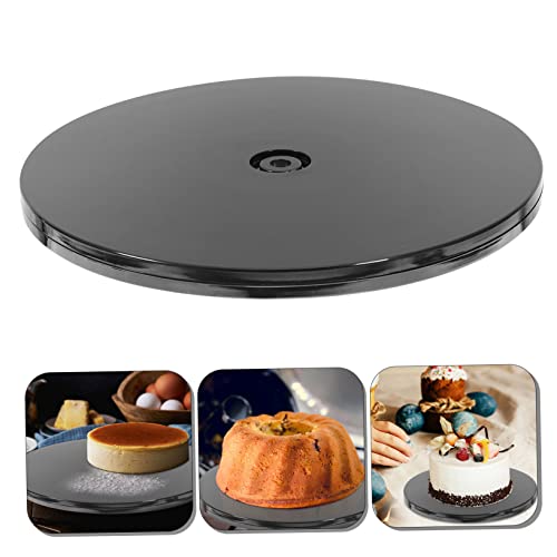 UKCOCO Rotary Turntable Base Mini Decor Mini Cake Pans Round Crackers Cookie Turntable Mini Turntable for Cookie Turntable Lazy Susans Plastic Black Bearing Swivel Plate Rotating Tray