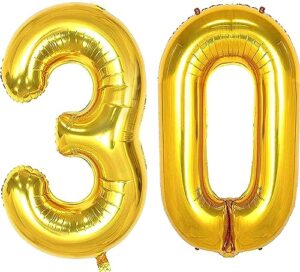 32 inch gold 30 number balloons for 30th birthday party decorations,jumbo foil helium balloons for 30 party decoration