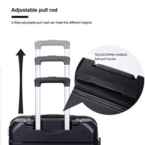 Travelhouse Luggage Sets, Lightweigh Hardside Suitcases with Double Spinner Wheels,TSA Lock, 3 Piece Set 20"/24"/28" (Black-31)