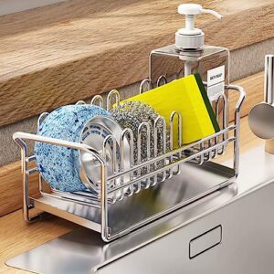 kaileyouxiangongsi sink sponge holder - kitchen sink caddy organizer - quick draining, 304 stainless steel