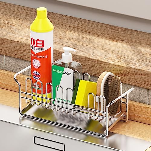 kaileyouxiangongsi Sink Sponge Holder - Kitchen Sink Caddy Organizer - Quick Draining, 304 Stainless Steel