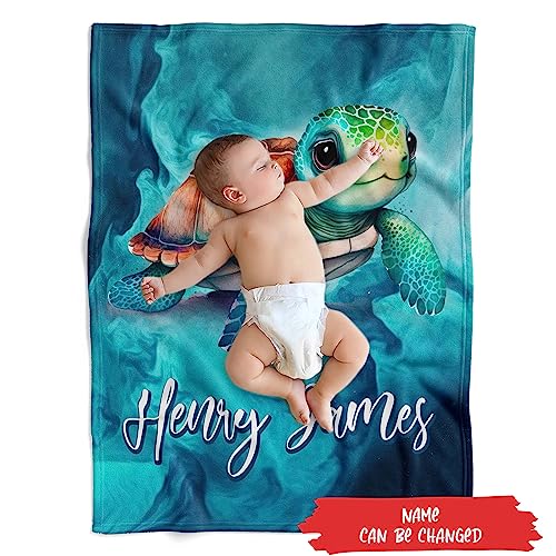 Jump Up Personalized Turtle Baby Blanket,Turtle Blankets,Sea Turtle Baby Blanket,Turtle Throw Blanket,Fleece Turtle Blanket,Baby Turtle Plush Blanket,Turtle Security Blanket,Baby Blanket for Boys