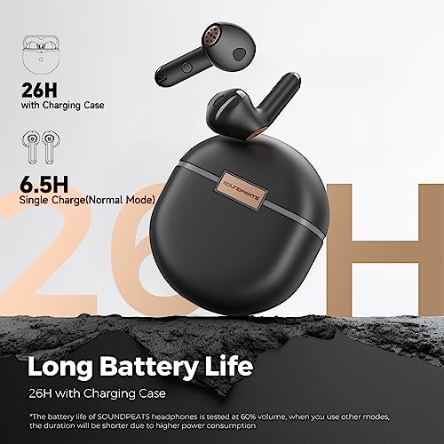 SoundPEATS Air4 Wireless Earbuds with Snapdragon Sound AptX Adaptive Lossless, QCC3071 Bluetooth 5.3 Earbuds with Boost Bass, Multipoint Connection, 6-Mic CVC, Low Latency, 26Hrs, IPX4 Rated