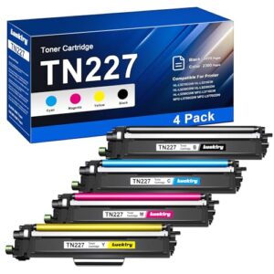 tn227 tn227bk tn-227 toner compatible toner cartridge replacement for brother tn227 tn223 tn223bk for hl-l3270cdw mfc-l3750cdw mfc-l3710cw mfc-l3770cdw hl-l3210cw hl-l3290cdw（4 pack）